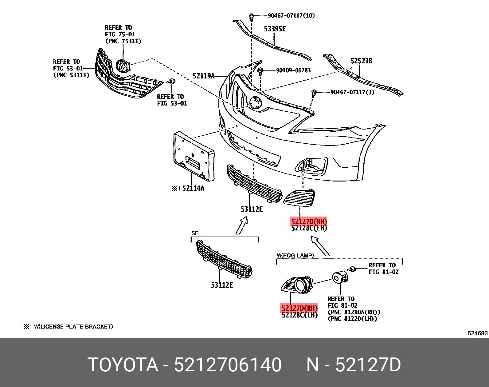 Toyota CAMRY 10-11 FOGLAMP COVER RH CLOSE - 52127-06140 | Spare Parts ...