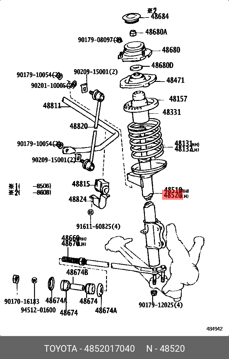 48520-17040 TOYOTA LEXUS Амортизатор подвески - Купить в интернет ...
