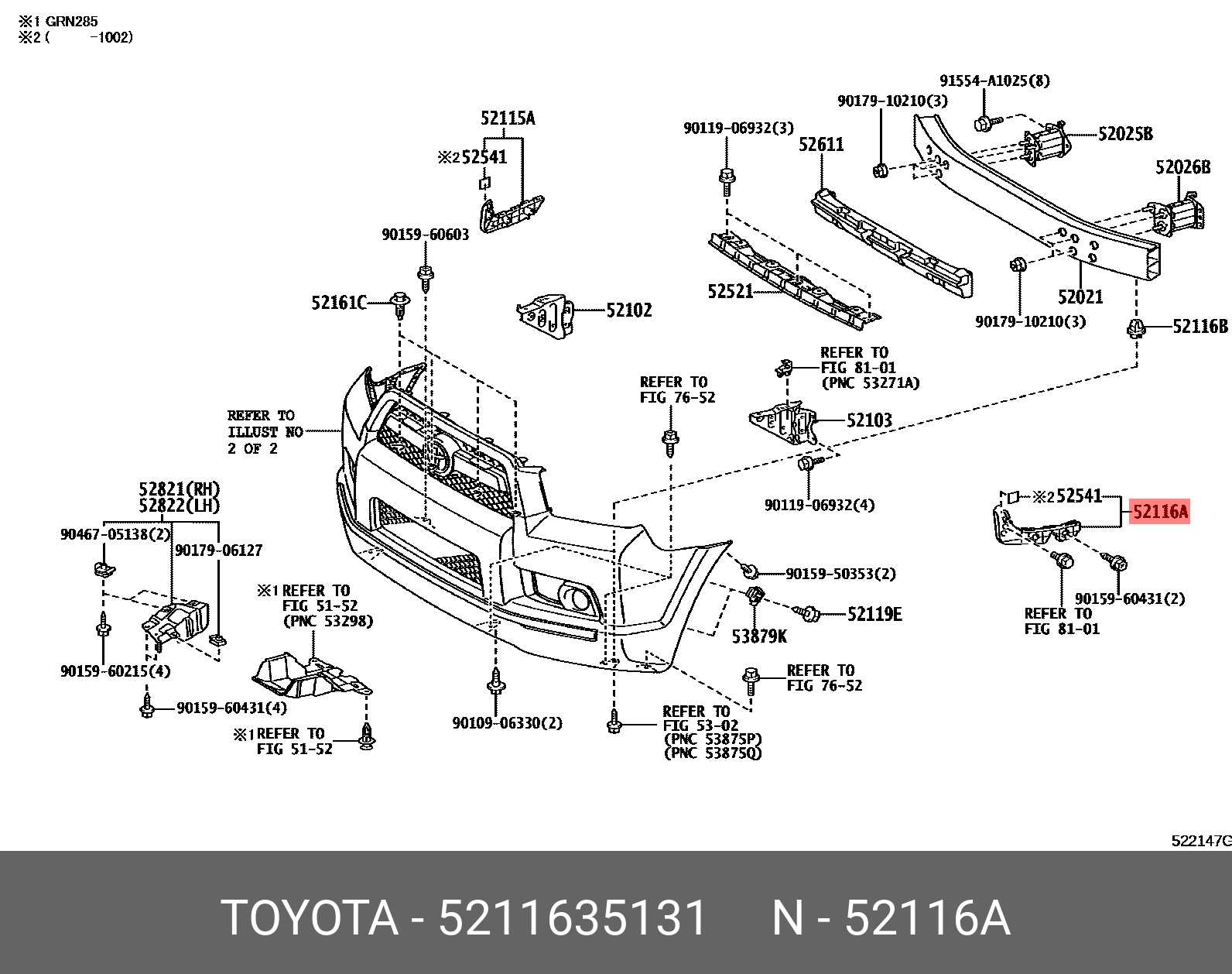 Toyota 4 RUNNER 10-13 BUMPER BRACKET FRONT RH - 52116-35131 | Spare ...
