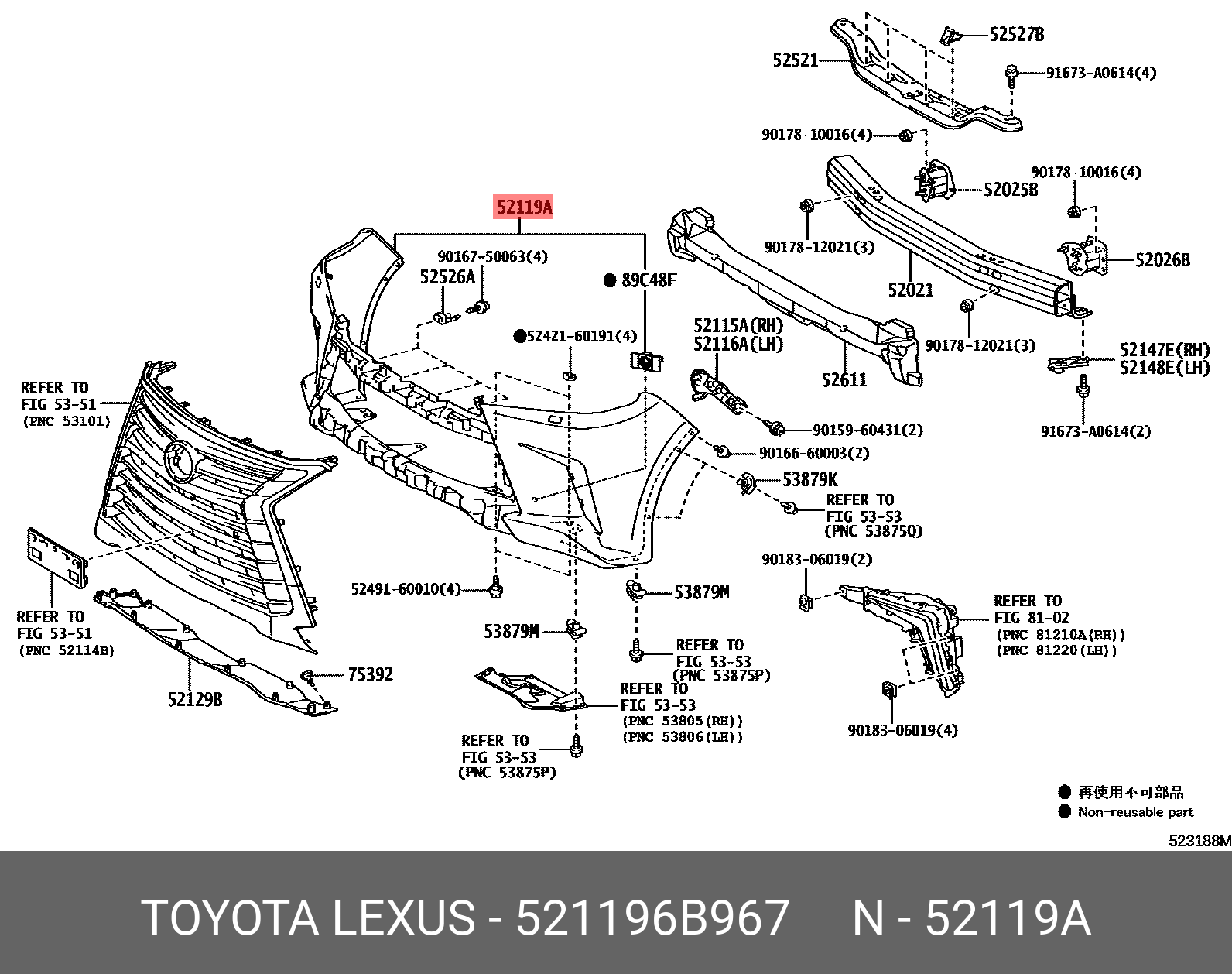 Lexus LX570 16-19 BUMPER FRONT - 52119-6B967 | Spare Parts Shop ...