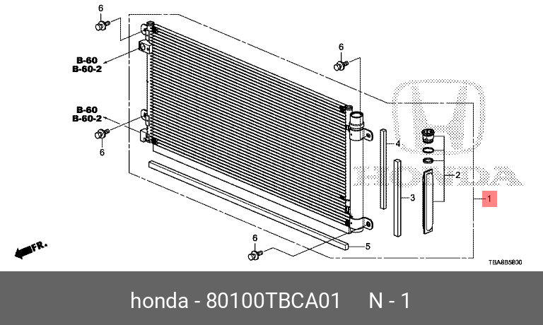 Honda CIVIC 16-19 CONDENSER TURBO - 80100-TBC-A01 | Spare Parts Shop ...