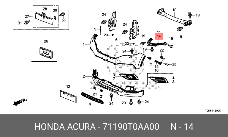 Honda CRV 12-16 HEAD LAMP BRACKET LH [2] - 71190-T0A-A00 | Spare Parts ...