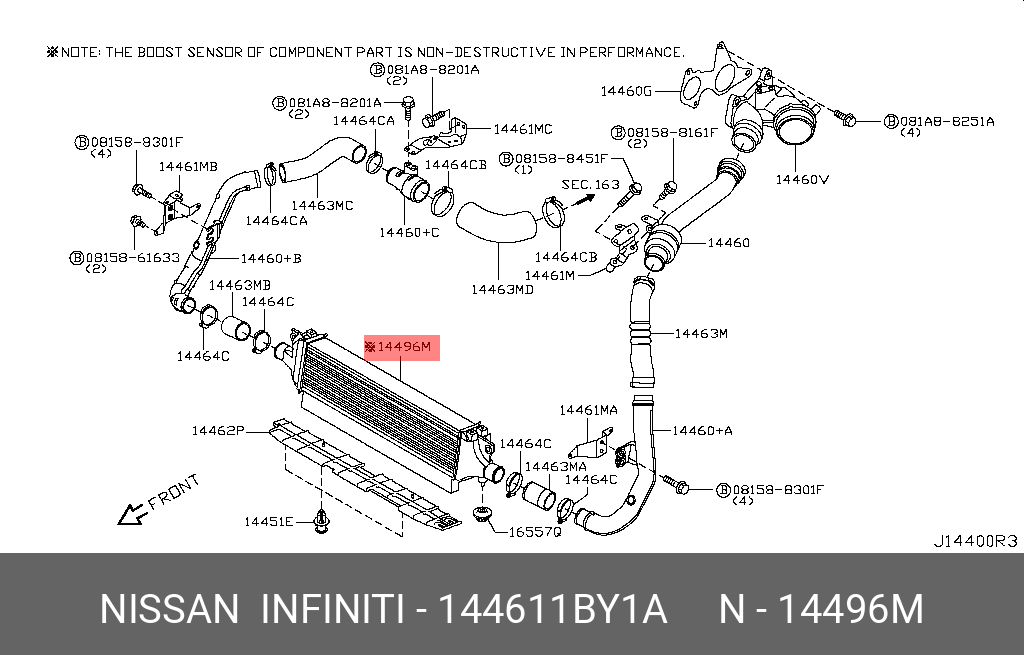 144611BY1A (14461-1BY1A) NISSAN Охладитель | Купить запчасть