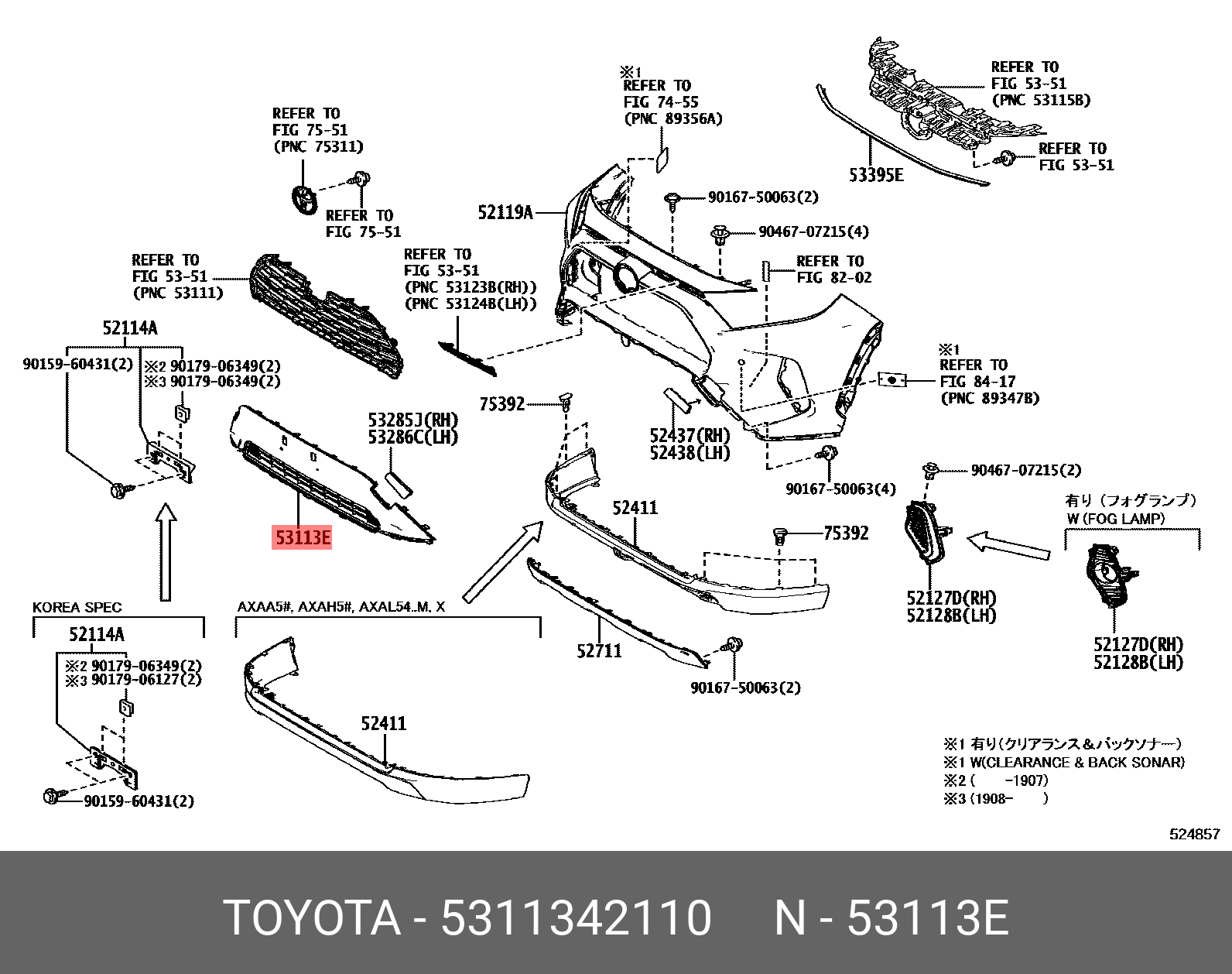 Toyota RAV4 19-20 BUMPER GRILLE - 53113-42110 | Spare Parts Shop ...