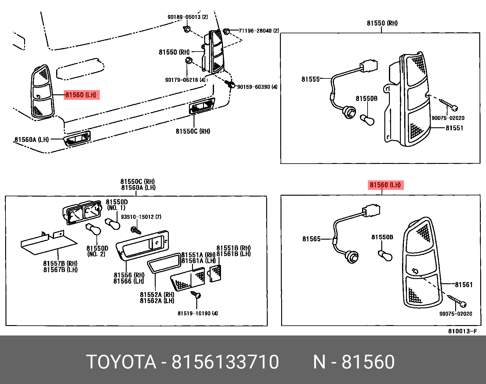 Toyota CAMRY 18-20 BACK LAMP LH - 81561-33710 | Spare Parts Shop ...