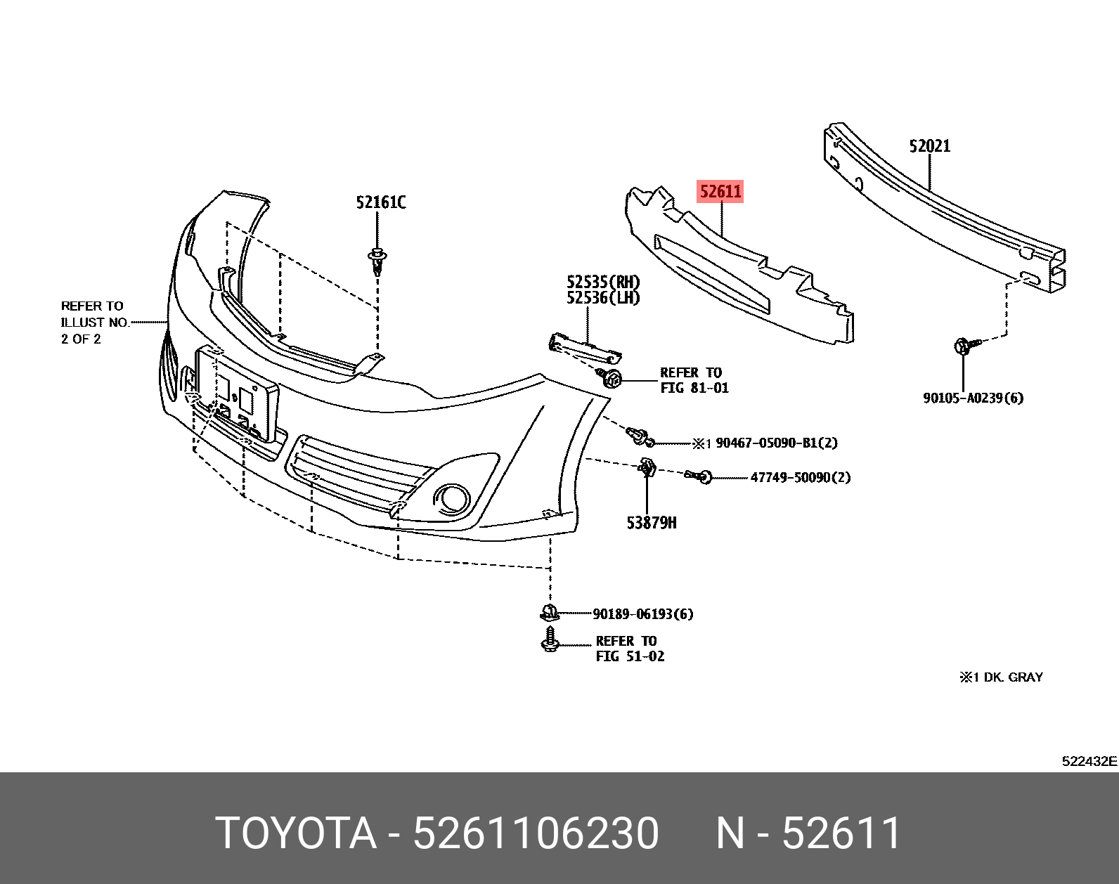 Toyota CAMRY 12-14 BUMPER ABSORBER FRONT - 52611-06230 | Spare Parts ...