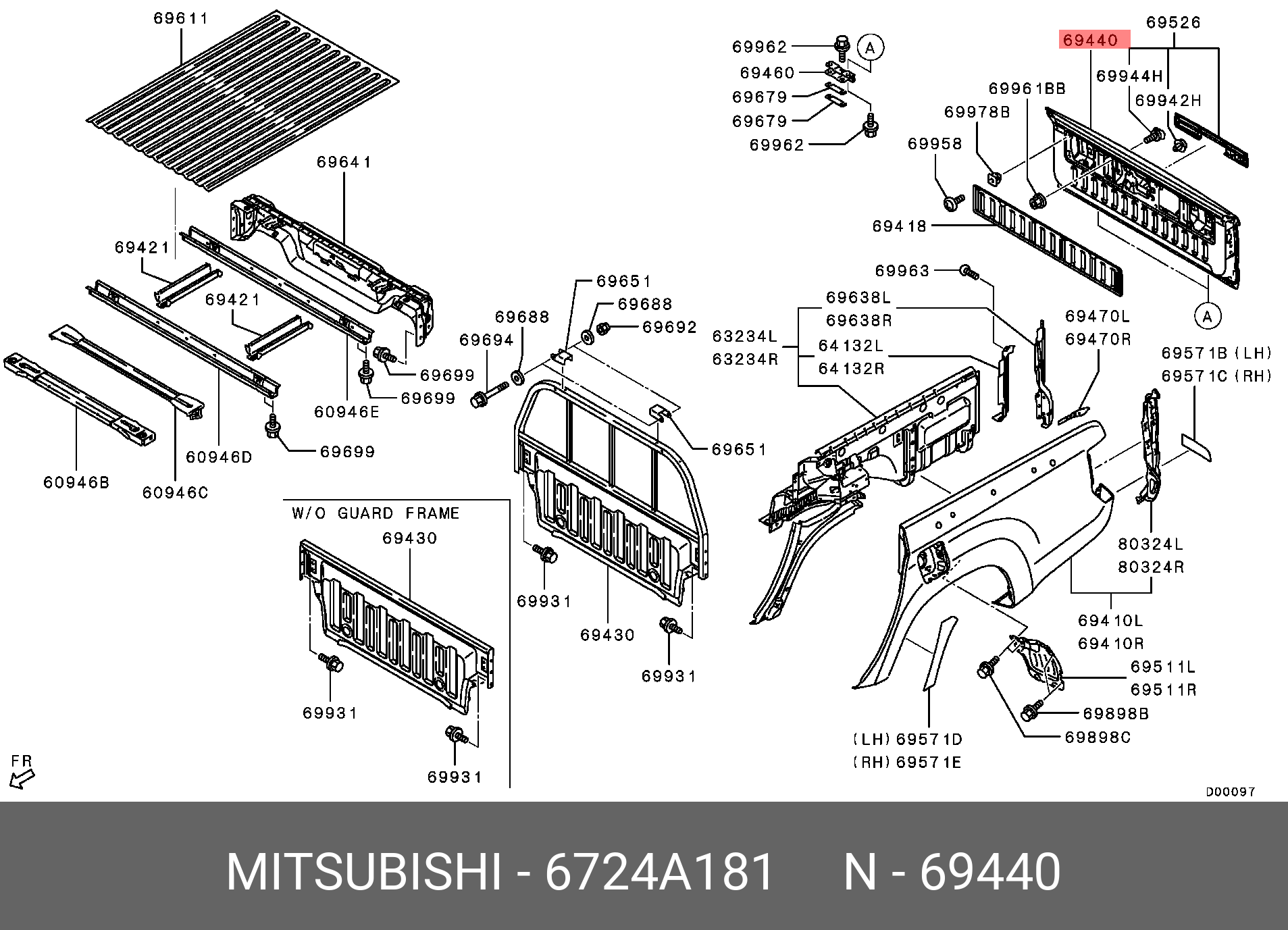 Mitsubishi L200 15-19 TAIL GATE [2] - 6724A181 | Spare Parts Shop ...