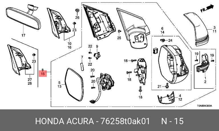 Honda CRV 12-16 SIDE MIRROR WITH LAMP LH ARABIC [2] - 76258-T0A-K01 ...