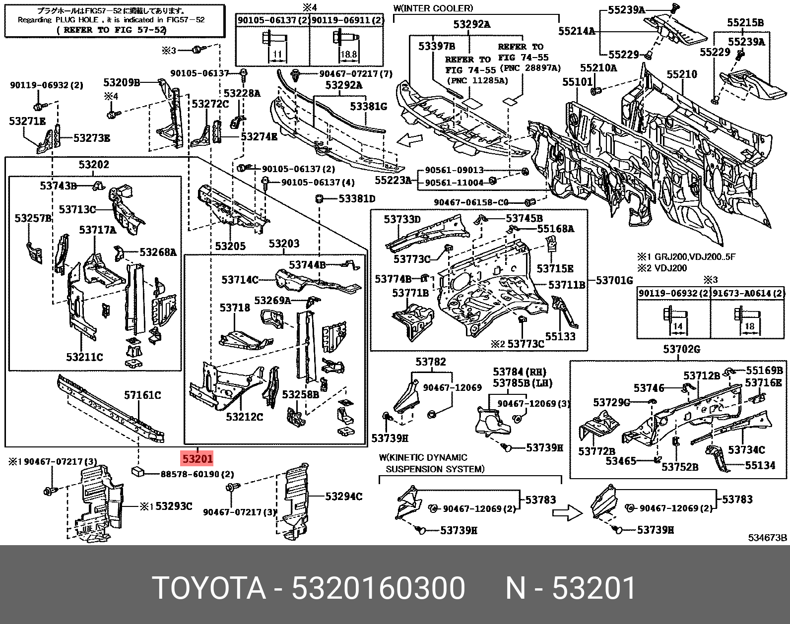 Toyota LANDCRUISER 16-20 RADIATOR SUPPORT - 53201-60300 | Spare Parts ...