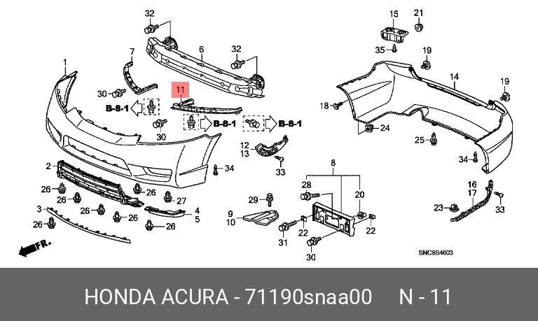 Honda CIVIC 06-11 HEAD LAMP BRACKET CN USA LH [2] - 71190-SNA-A00 ...