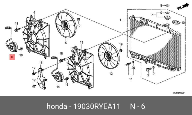 Honda ODYSSEY 11-17 FAN ASSY RADIATOR - 19030-RYE-A11 | Spare Parts ...