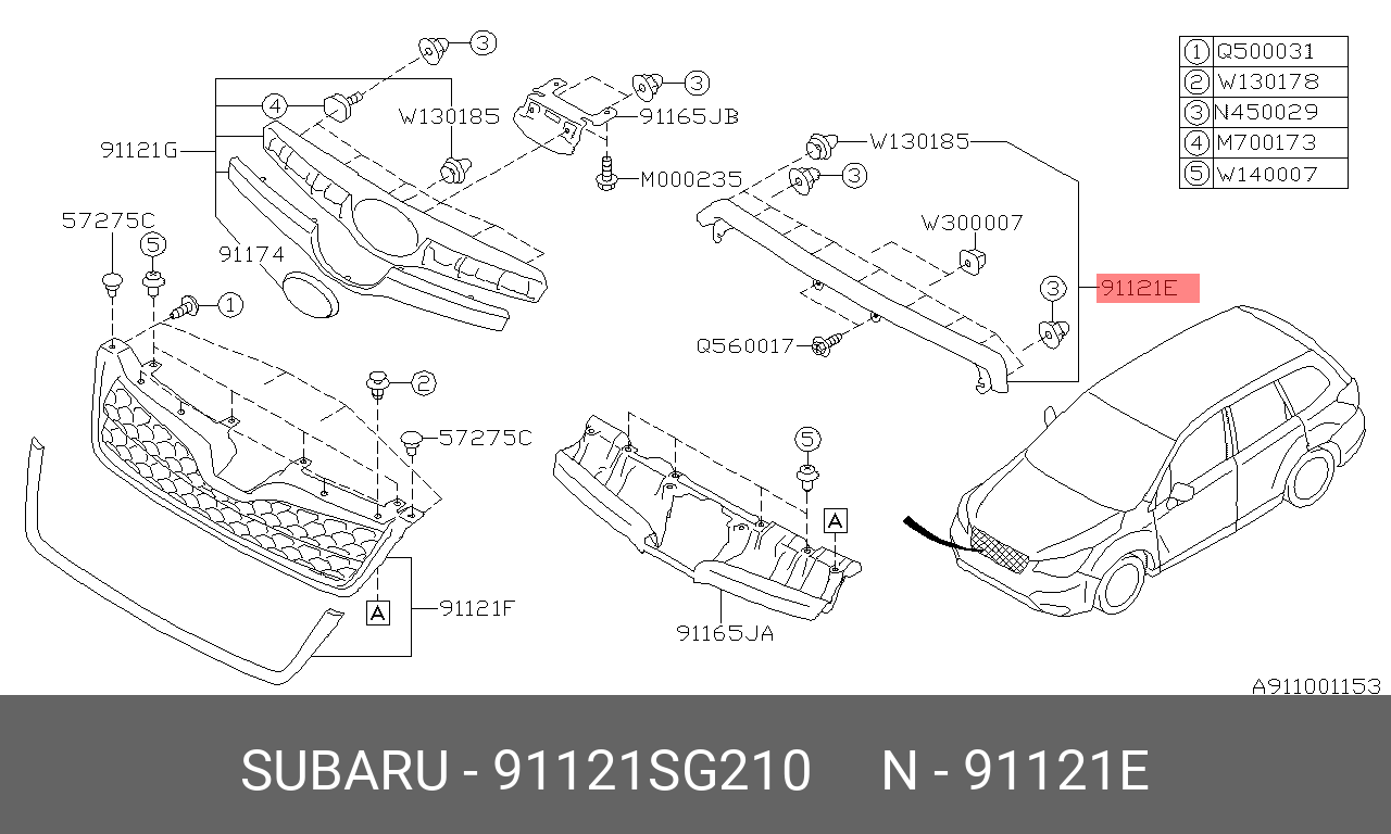 Subaru FORESTER 17-18 HOOD MOULDING CHROME - 91121-SG210 | Spare Parts ...