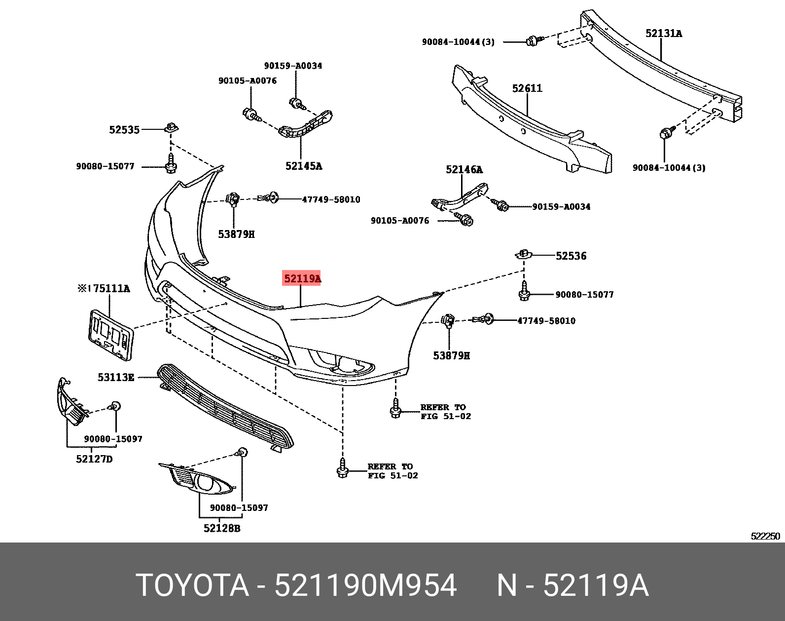 Toyota FORTUNER 16-20 BUMPER FRONT NJ [3] - 52119-0M954 | Spare Parts ...