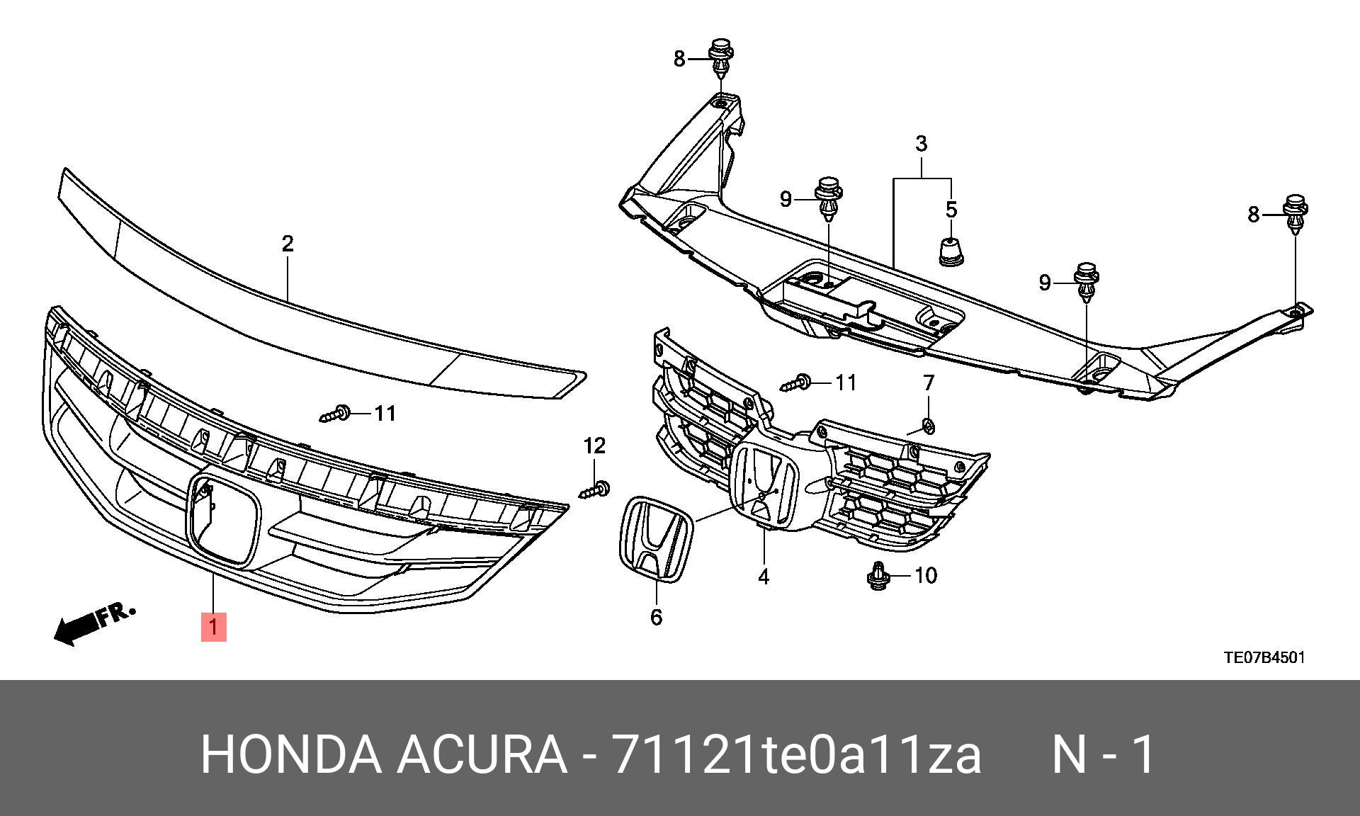 Honda 2D GRILLE FRAME - 71121TE0A11ZA | Spare Parts Shop - Allparts.ae