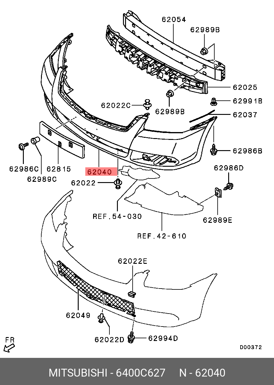 Mitsubishi GALANT 09-15 BUMPER FRONT - 6400C627 | Spare Parts Shop ...