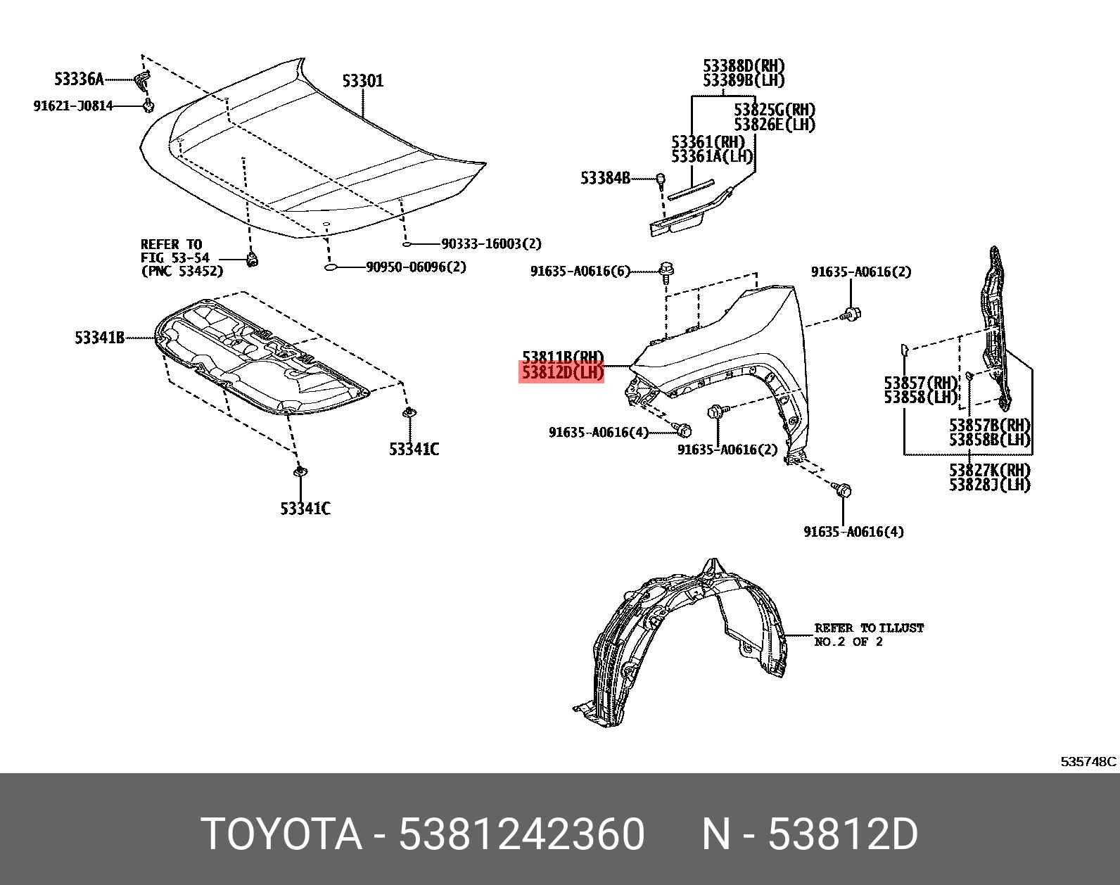 Toyota RAV4 19-20 FENDER LH - 53812-42360 | Spare Parts Shop - Allparts.ae