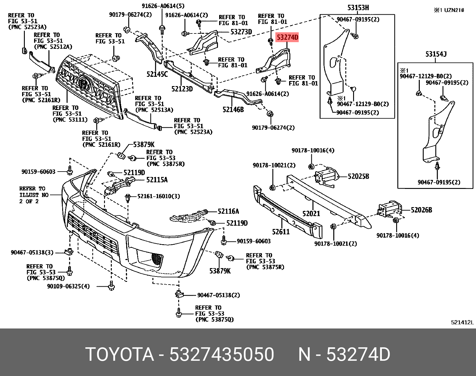 Toyota 4 RUNNER 03-05 BUMPER BRACKET FRONT LH - 53274-35050 | Spare ...