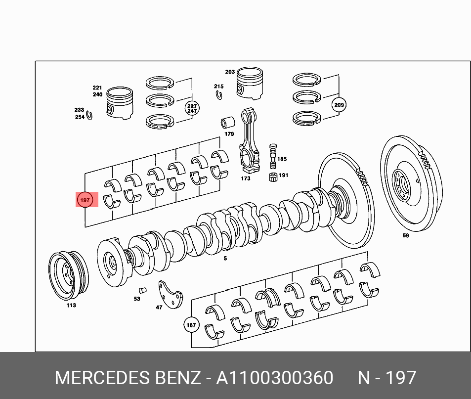 A1100300360 MERCEDES BENZ Bearing shell
