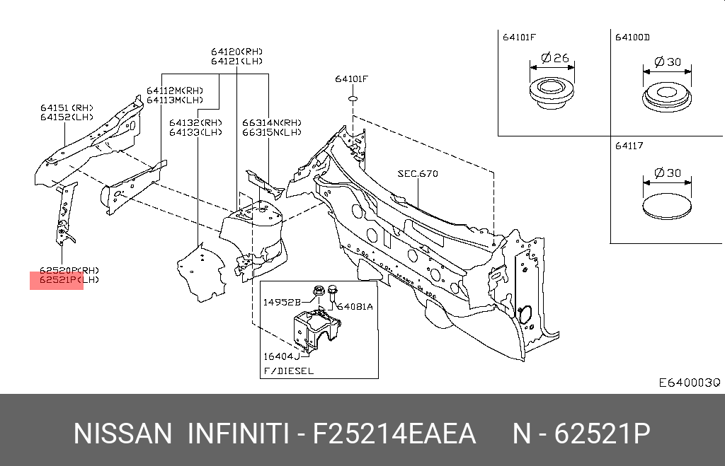 Nissan QASHQAI 15-20 RADIATOR SUPPORT SIDE LH - F2521-4EAEA | Spare ...