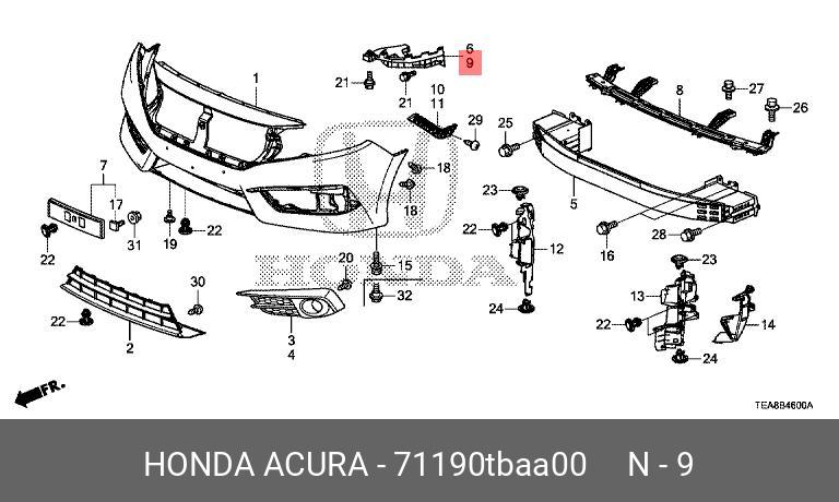 Honda CIVIC 16-19 HEAD LAMP BRACKET LH - 71190-TBA-A00 | Spare Parts ...