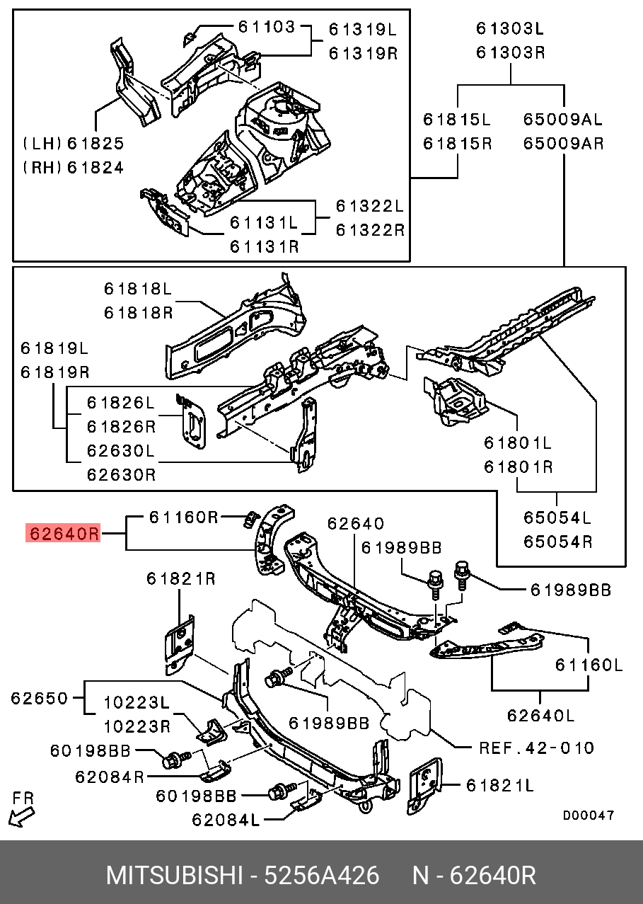 Mitsubishi OUTLANDER 08-12 RADIATOR SUPPORT RH - 5256A426 | Spare Parts ...