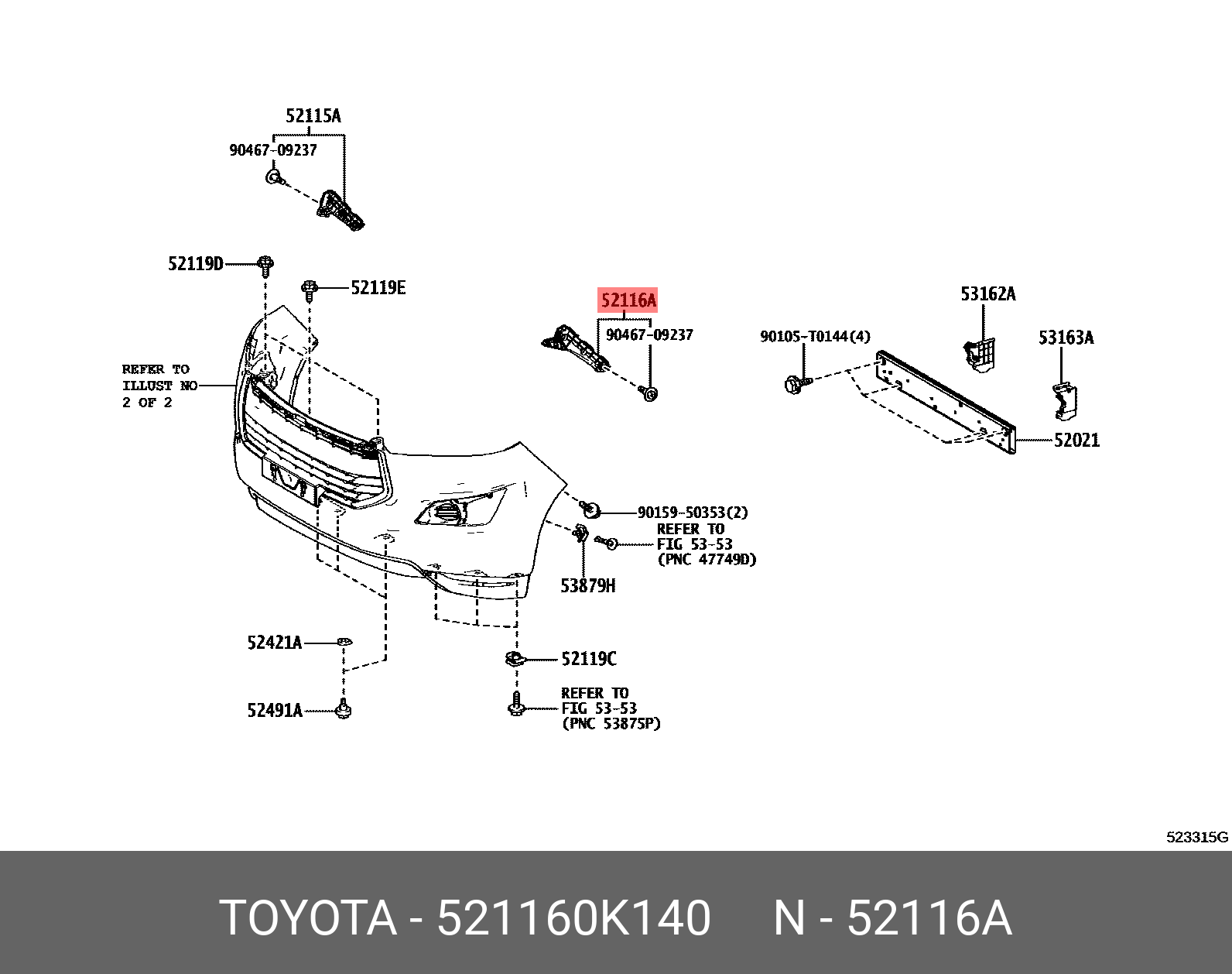 Toyota INNOVA 17-20 BUMPER BRACKET FRONT LH(HS-9273) - 52116-0K140 ...