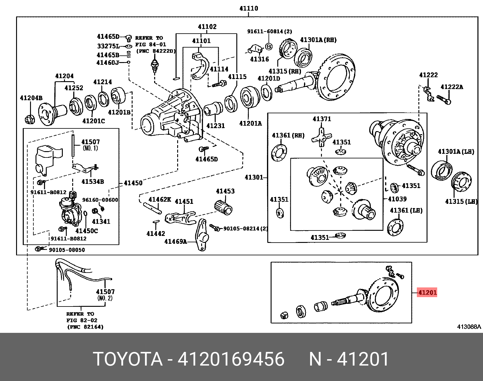 4120169456 (41201-69456) TOYOTA LEXUS Главная пара | Купить запчасть