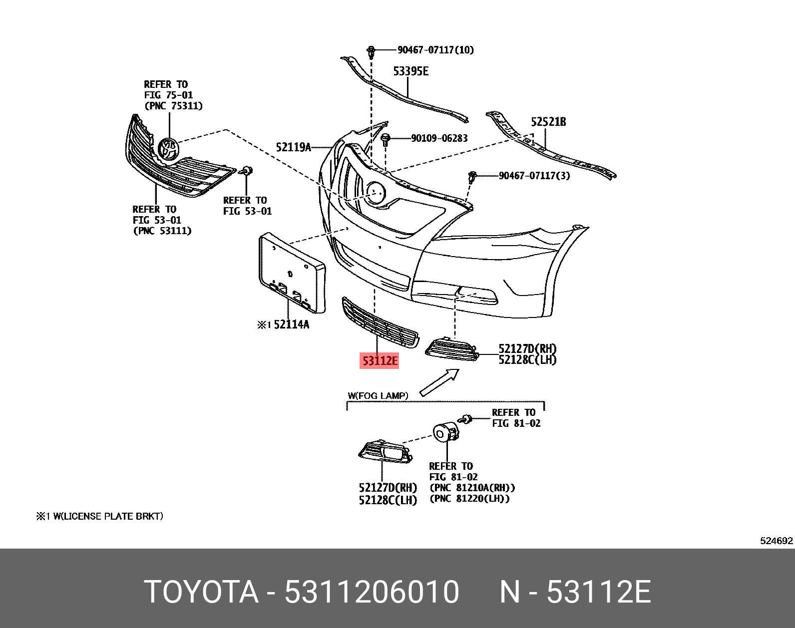 Toyota CAMRY 07-09 BUMPER GRILLE - 53112-06010 | Spare Parts Shop ...