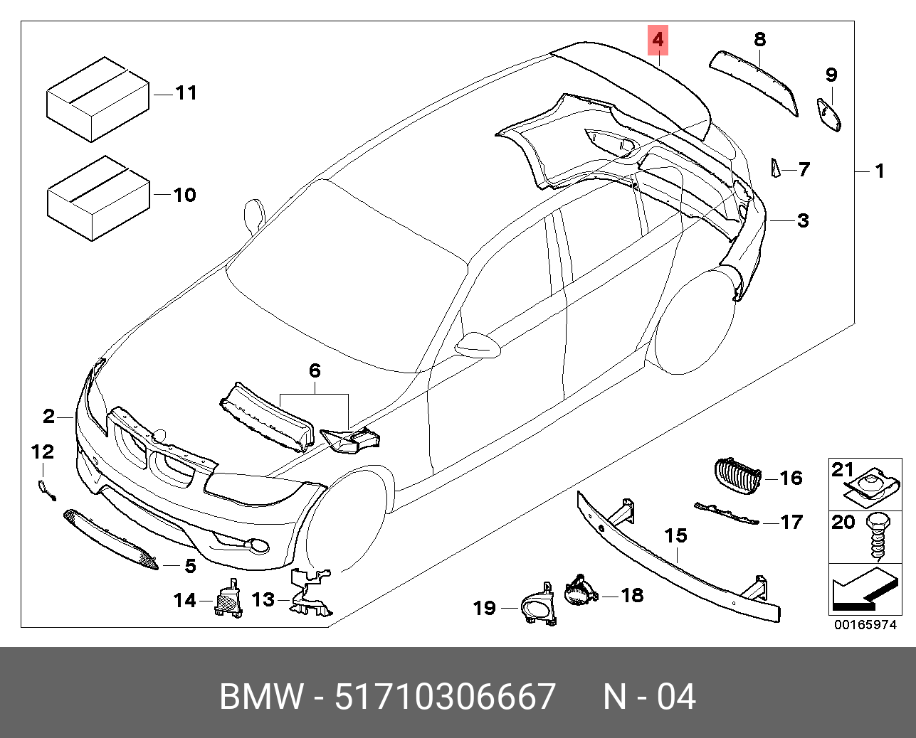 BMW TRUNK SPOILER FROM TAIWAN - 51710306667 | Spare Parts Shop ...