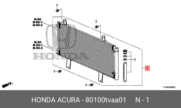 Honda CONDENSER - 80100TVAA01 | Spare Parts Shop - Allparts.ae