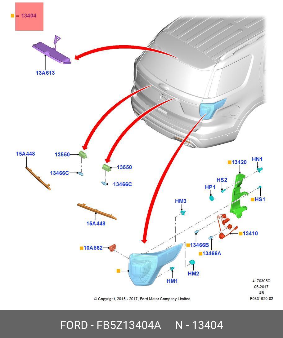Ford EXPLORER 16-19 TAIL LAMP RH - FB5Z-13404-A | Spare Parts Shop ...
