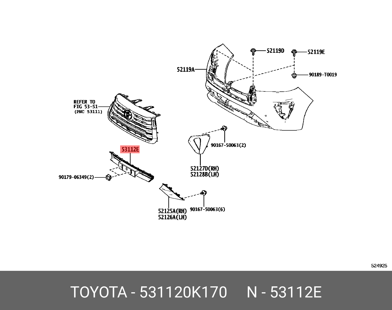 Toyota INNOVA 17-20 BUMPER GRILLE - 53112-0K170 | Spare Parts Shop ...