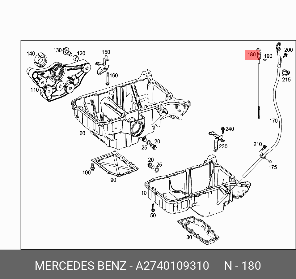 A 274 010 93 10 Щуп масляный MERCEDES BENZ купить, цена в Челябинске