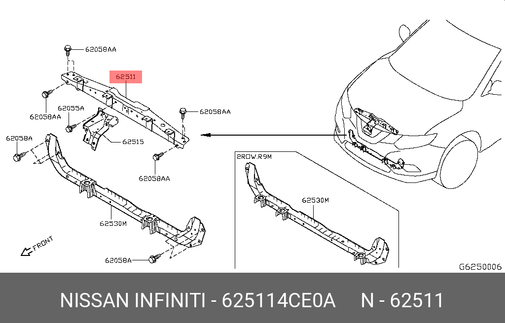Nissan X-TRAIL 14-20 RADIATOR SUPPORT 62530-4CE0A - 62511-4CE0A | Spare ...