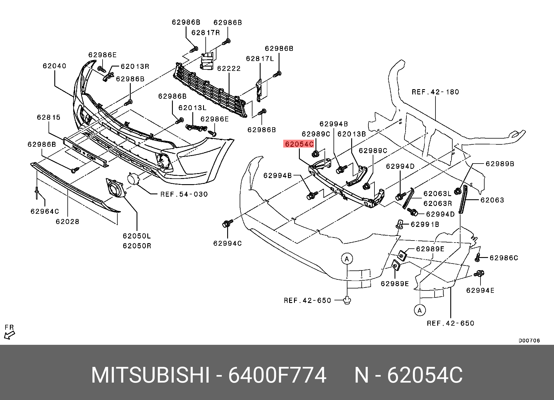 Mitsubishi L200 15-19 BUMPER INFORCEMENT FRONT - 6400F774 | Spare Parts ...