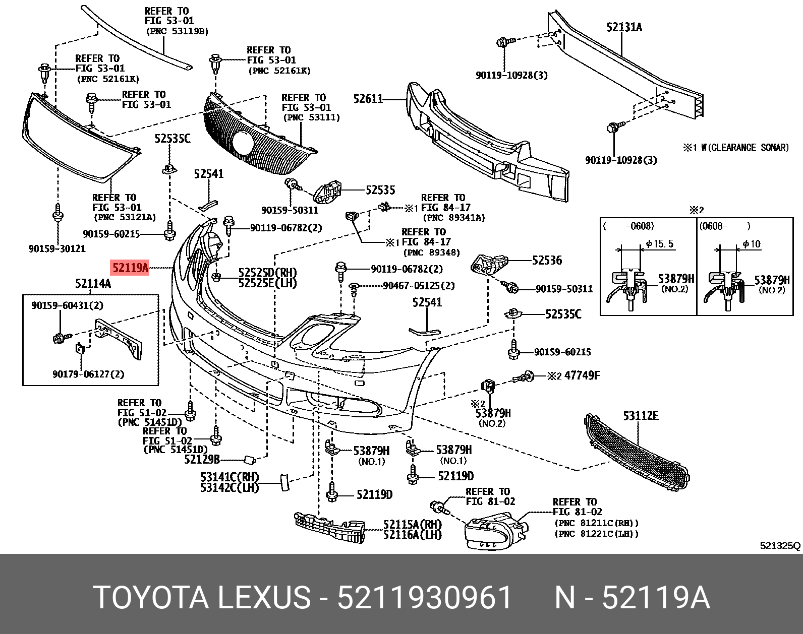 Lexus GS300 06-08 BUMPER FRONT(GS350) [2] - 52119-30961 | Spare Parts ...