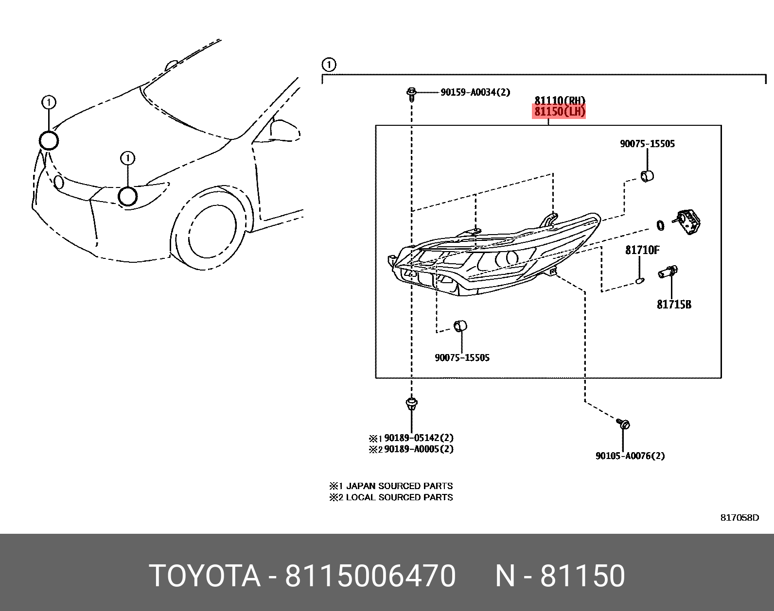 Toyota CAMRY 12-14 HEAD LAMP USA DEPO LH [2] - 81150-06470 | Spare ...