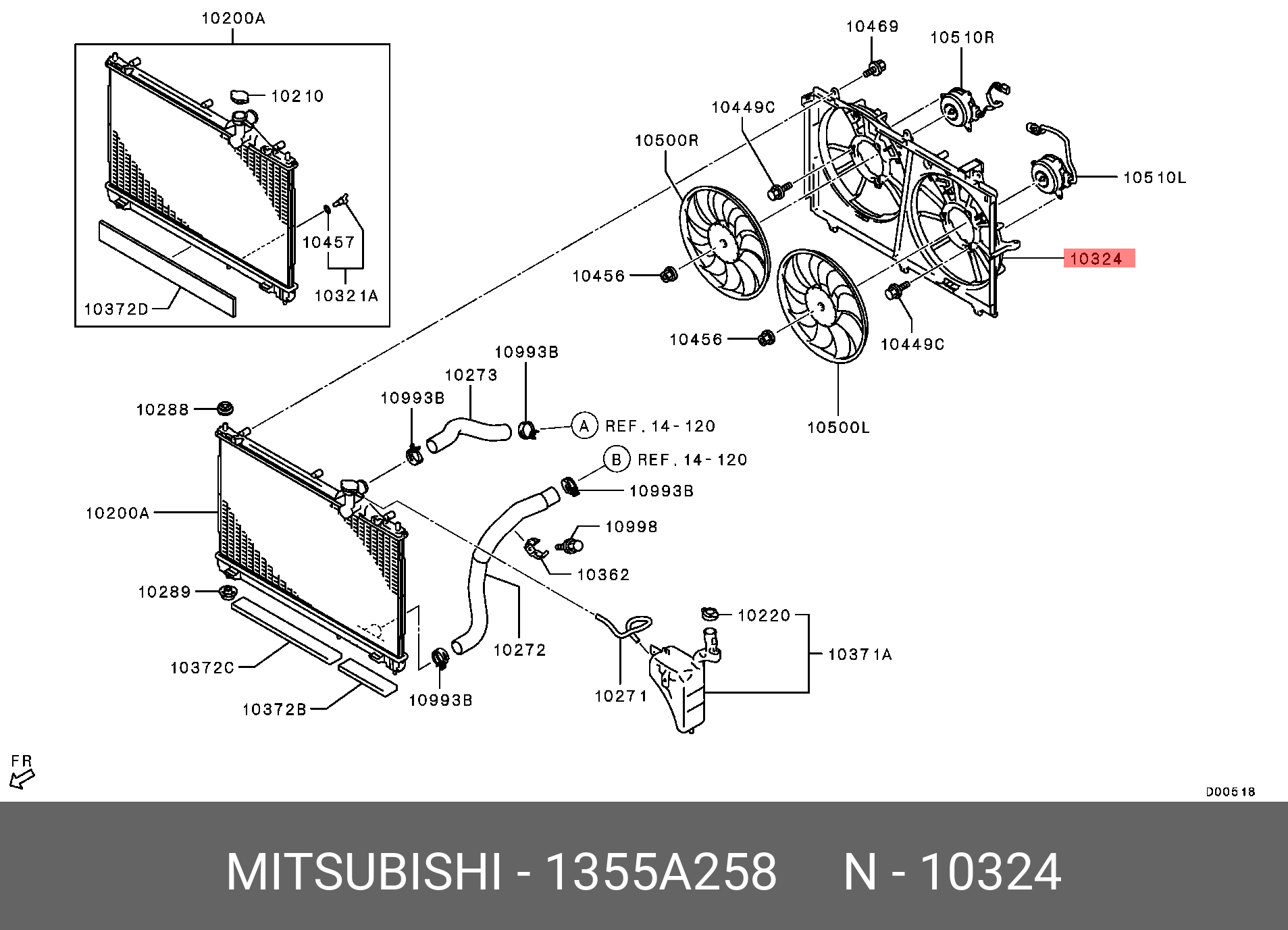 Mitsubishi OUTLANDER 13-20 FAN ASSY DUAL [2] - 1355A258 | Spare Parts ...