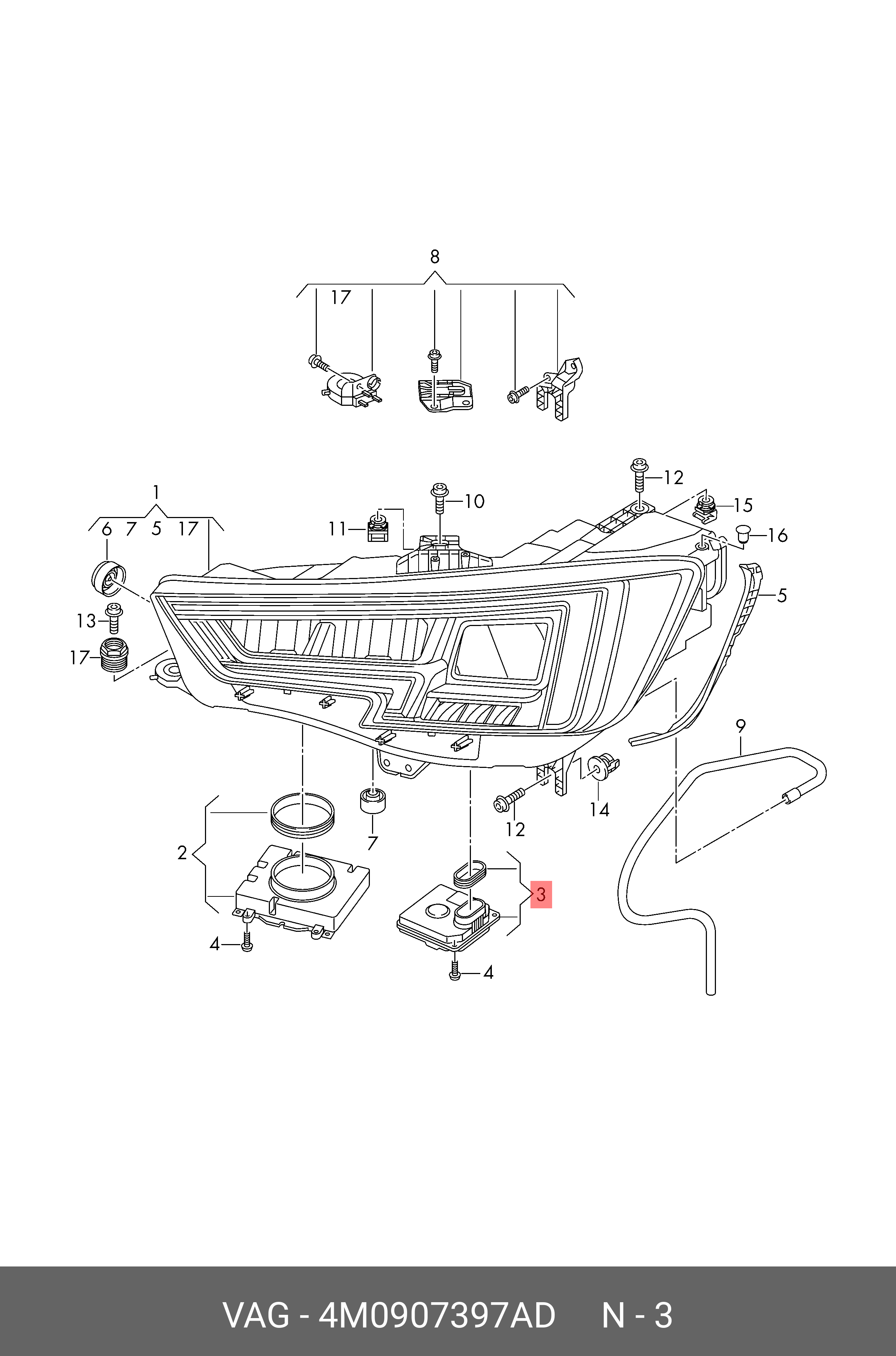 Audi HEADLIGHT LED ECU - 4M0907397AD | Spare Parts Shop - Allparts.ae