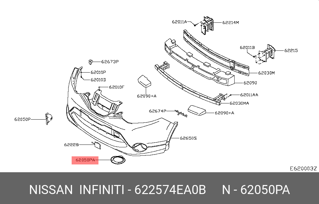 Nissan QASHQAI 15-17 FOG LAMP COVER W/O HOLE LH - 62257-4EA0B | Spare ...