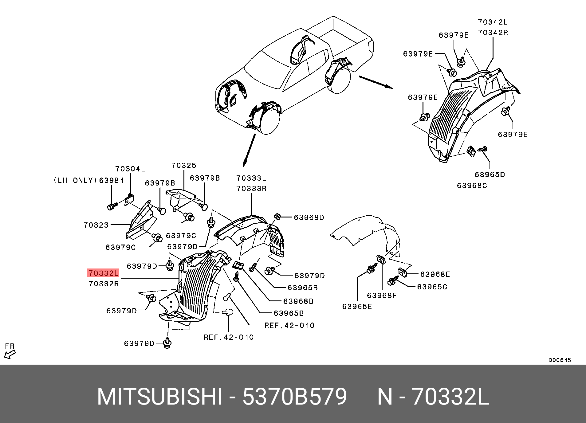 Mitsubishi L200 15-19 INNER FENDER FRONT FRONT LH - 5370B579 | Spare ...