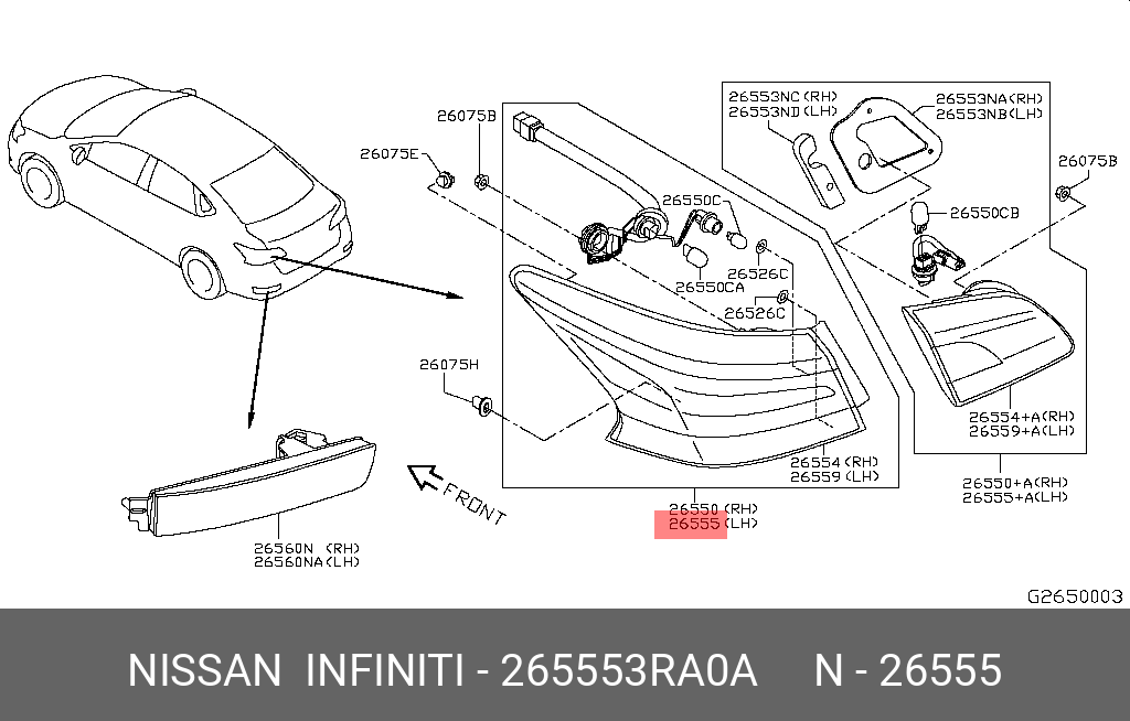 Nissan SENTRA 13-19 TAIL LAMP ME DEPO LH ME [2] - 26555-3RA0A | Spare ...