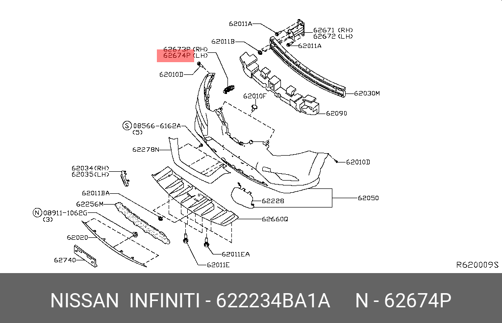 Nissan X-TRAIL 18-20 BUMPER BRACKET FRONT CN LH - 62223-4BA1A | Spare ...