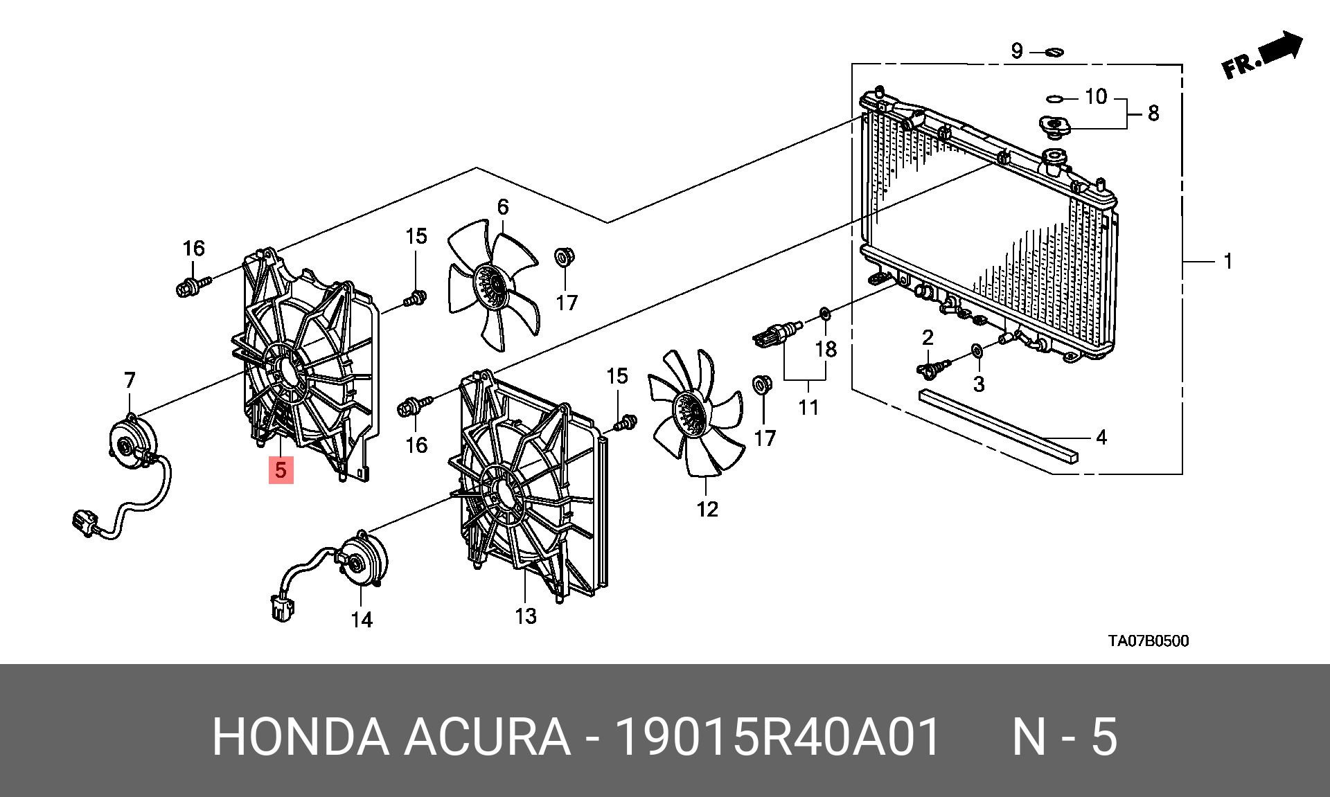 Honda FAN SHROUD 4CYL RADIATOR - 19015R40A01 | Spare Parts Shop ...