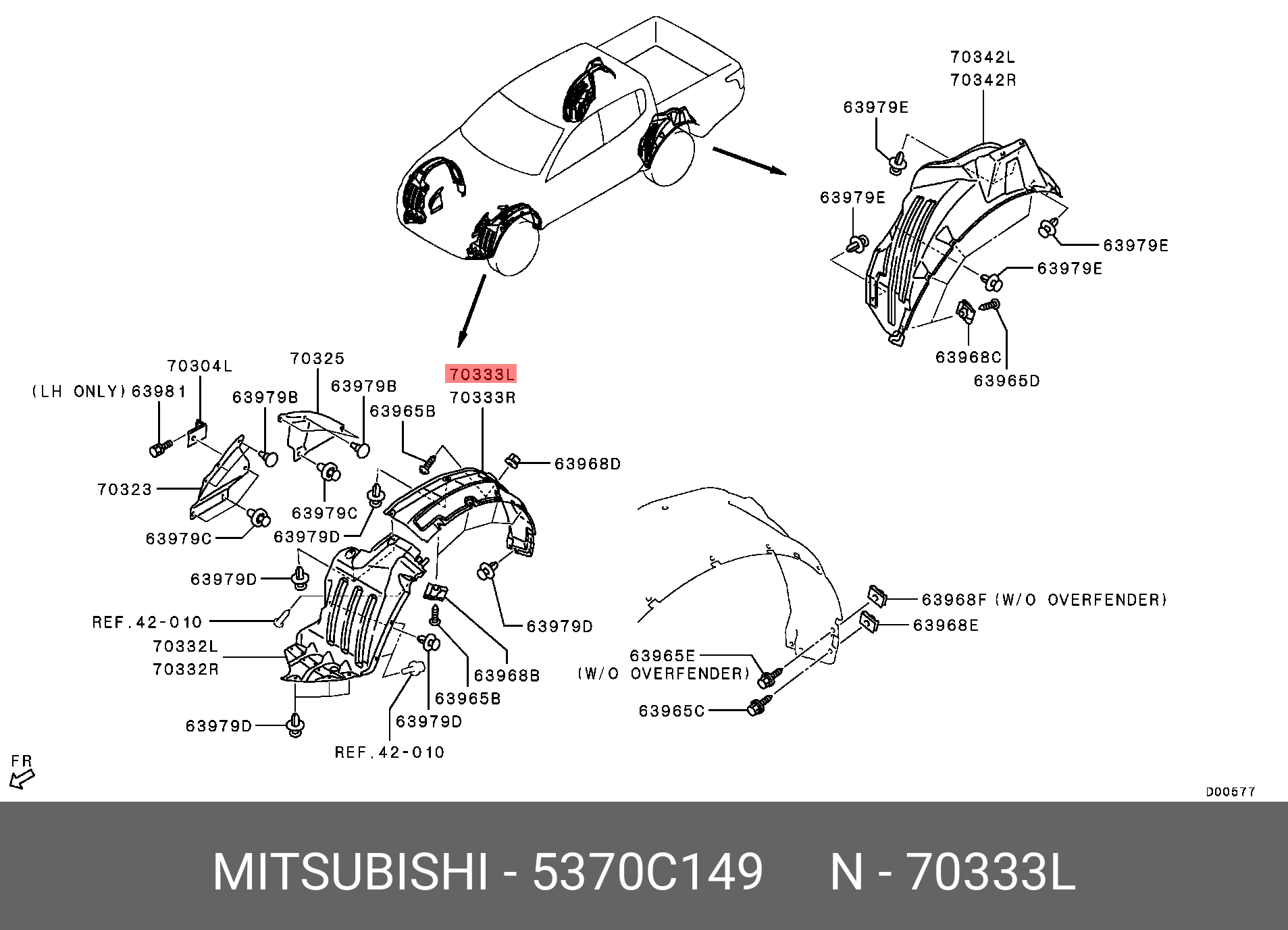 Mitsubishi L200 19-20 INNER FENDER FRONT REAR LH - 5370C149 | Spare ...