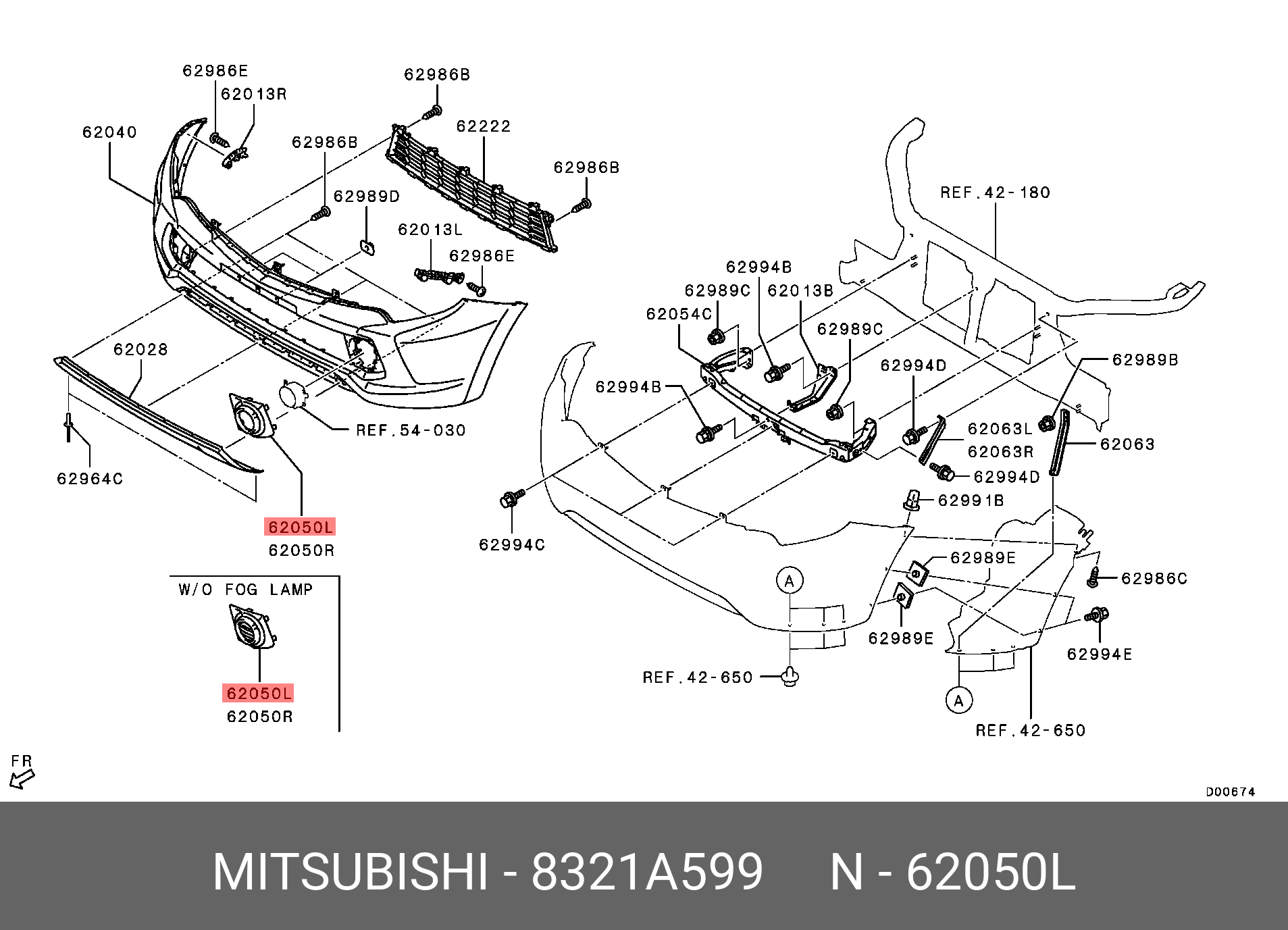 Mitsubishi L200 15-19 FOG LAMP COVER W/O HOLE LH - 8321A599 | Spare ...