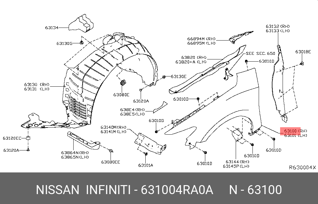 Nissan MAXIMA 16-19 FENDER RH - 63100-4RA0A | Spare Parts Shop ...