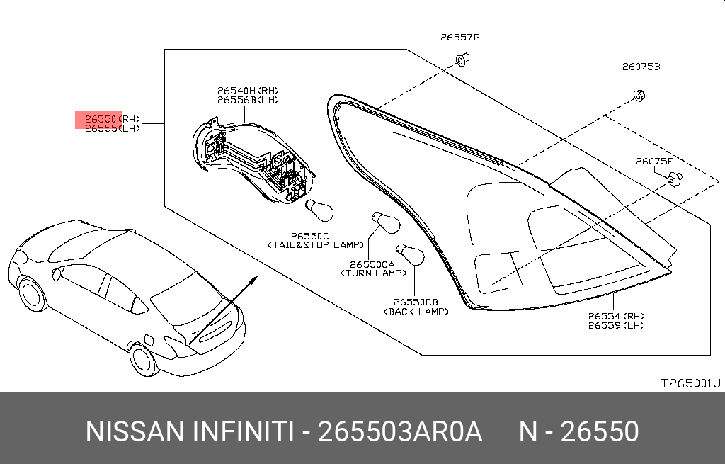 Nissan SUNNY 12-19 TAIL LAMP RH [3] - 26550-3AR0A | Spare Parts Shop ...