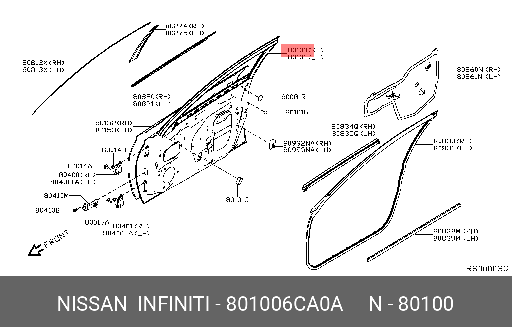 Nissan ALTIMA 19-20 DOOR FRONT RH - 80100-6CA0A | Spare Parts Shop ...