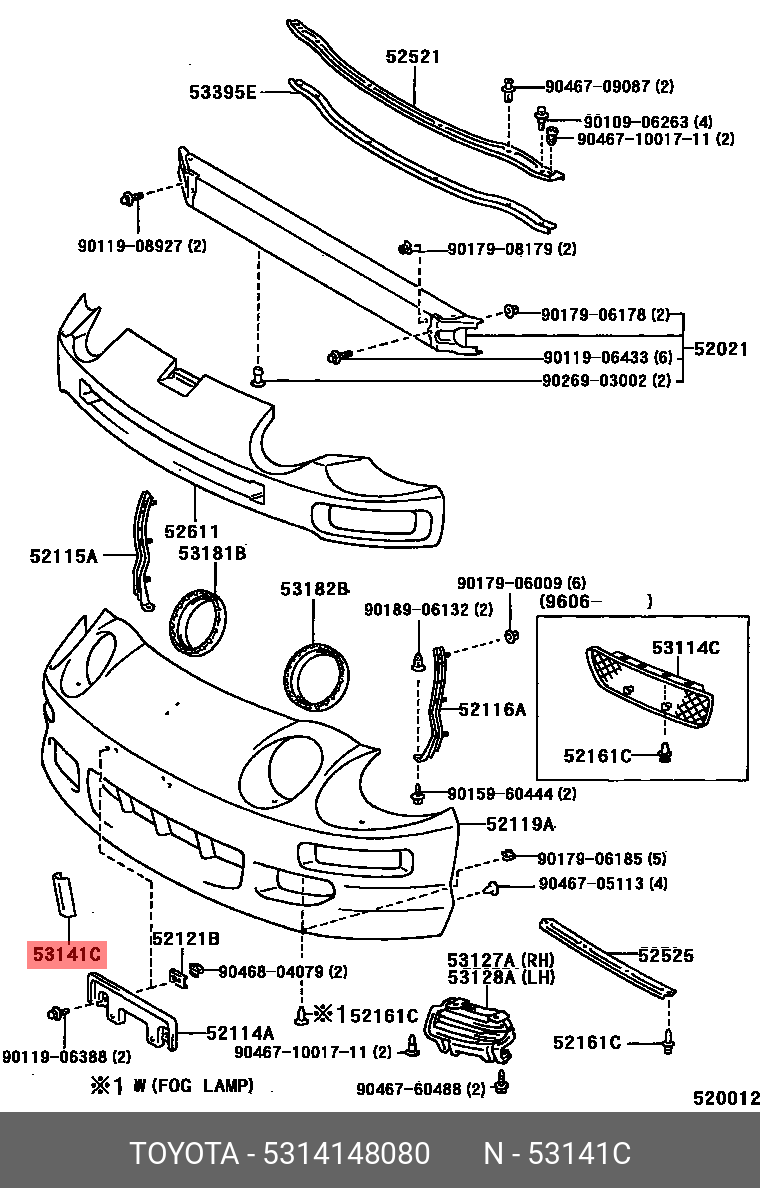 Lexus RX350 16-19 FOG LAMP COVER HOUSING ONLY RH - 53141-48080 | Spare ...